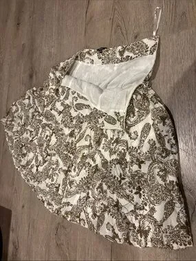 Reitmans | Skirts | Reitmans White Paisley Circle Skirt With Brown ...